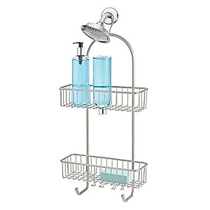 InterDesign Classico Extra Large Shower Caddy – Bathroom Storage Shelves for Shampoo, Conditioner and Soap, Satin
