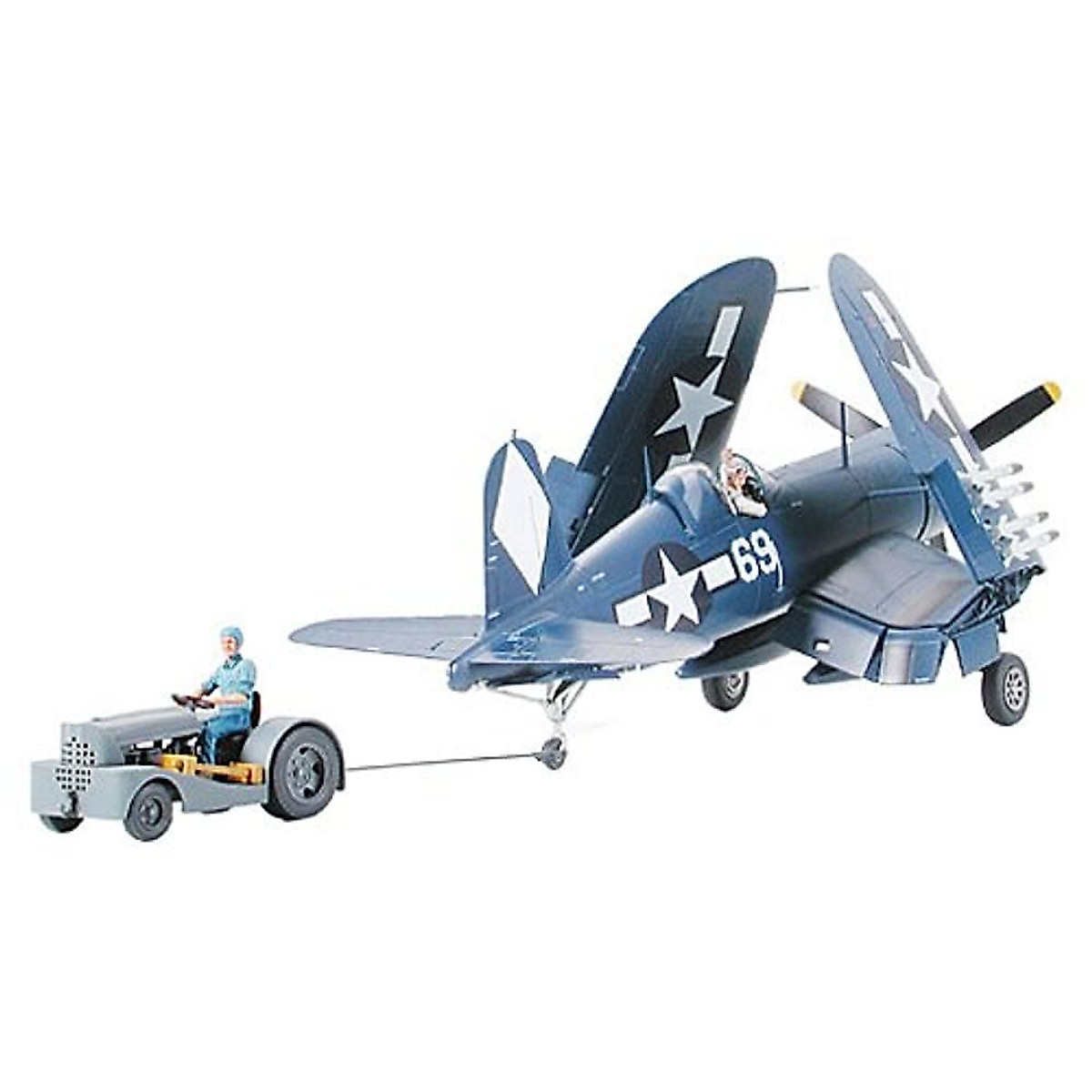 Tamiya Vought F4U-1D Corsair With Moto-Tug - 1:48 Scale plastic model kit