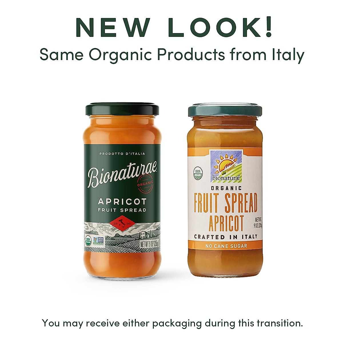 Bionaturae Organic Apricot Fruit Spread - Jelly Organic, Non-GMO, USDA Certified, No Sugar Added, No Preservatives, Organic Fruit Jam, Jam Organic, Made in Italy - 9 Oz, 2 Pack