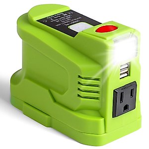 Alian for Ryobi 150 Watt Powered Inverter Generator,18V DC to AC 110V 120v,as Portable Power Source,for Ryobi 18 Volt Lithium Battery USB Charger Adapter,for Ryobi Power Station with LED Light