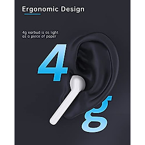 GPED Wireless Earbuds, Bluetooth 5.0 Earbuds Noise Cancelling Wireless Headphones 35H Cycle Playtime Hi-Fi APT-X CVC8.0 Sweatproof Earphones with mic, in-Ear Headset for iPhone Android (White)