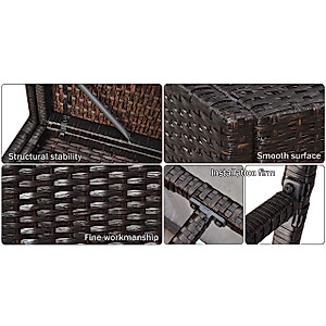 Strong Camel Dark Coffee Wicker Barstool Indoor Outdoor Patio Furniture All Weather Bar Stool