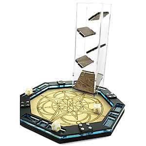 C4Labs Dice Tray 10" Octagon Laser Etched Wood - Compass - Blue