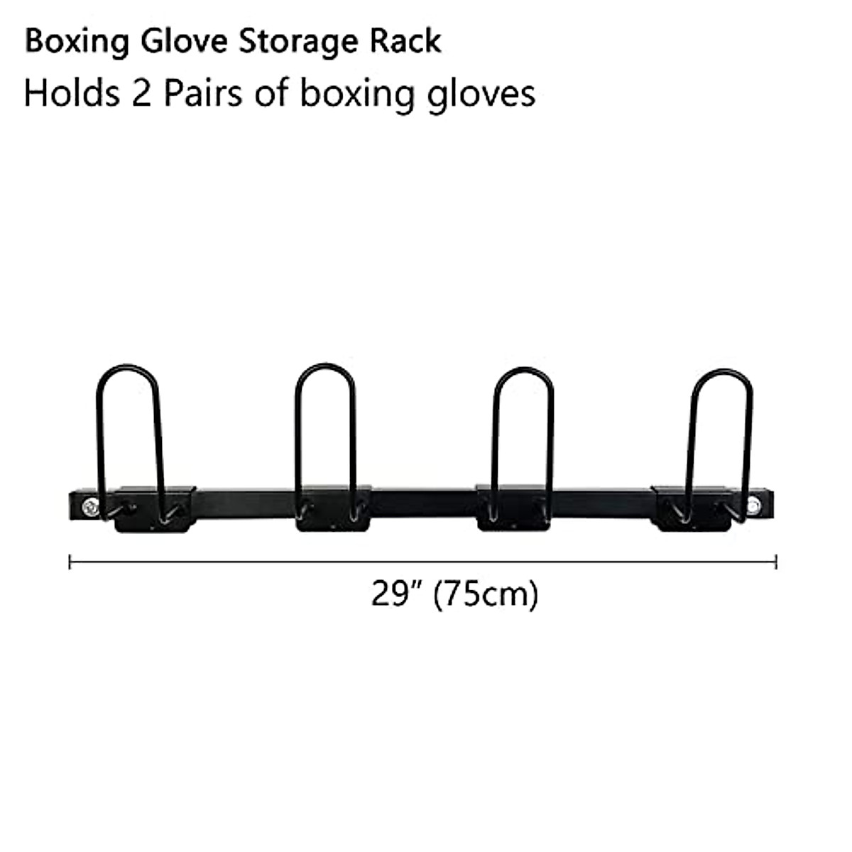 VEITEOX FTY Boxing Glove Rack Wall Mount, Metal Boxing Glove Holder, Boxing Mitts Gloves Organizer Storage Rack for 2 Pair of Gloves