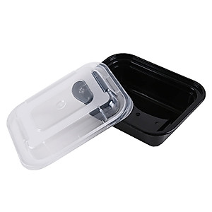 Table King 5-Pack Small Rectangular Plastic Meal Prep Containers with Lids, Reusable Food Storage Containers, Disposable Lunch Boxes, BPA Free, Freezer, Microwave & Dishwasher Safe (12 OZ)