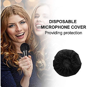 LittlePa 200 Pcs Disposable Microphone, Non-Woven Fabric, USB Connector, for Karaoke, Press Conferences, Recording Rooms