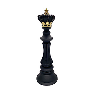 LOOYAR Three Pack Chess King Queen Knight Statue Sculpture Ornament Collectible Figurine Craft Furnishing for Home House Decoration Office Desk Table Wine Cabinet Arrangement Gift