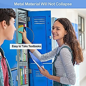 Keomaisyto 3-Shelf Hanging Locker Organizer for School, Upgraded School Locker Shelf with Adjustable Dividers & Hooks, 13-39" High Adjustable Locker Organizer for School/Work/Gym/Office Storage, Black