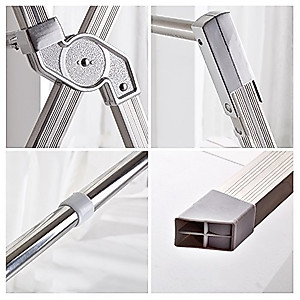 iEllevie Foldable Double Rods Stainless Steel Expandable Clothes Drying Rack 55 to 95 Inch