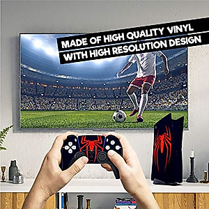 Ps5 Skin Navy/red Spider Protective wrap Cover Vinyl Sticker Decals for Sony Playstation 5 Disk Version Console and Two Dual Sense 5 Sticker Skins, Miles
