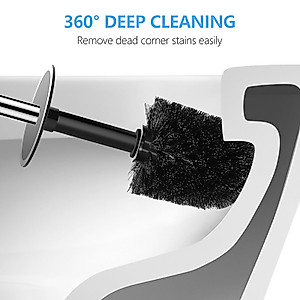 SetSail Toilet Brush, Toilet Bowl Brush and Holder Compact Size Toilet Brushes for Bathroom with 304 Stainless Steel Handle Toilet Cleaner Brush with Durable Scrubbing Bristles, Splash-Proof