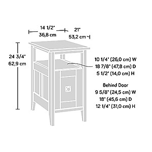 Sauder August Hill Side Table, L: 14.49" x W: 20.95" x H: 24.76", Dover Oak Finish