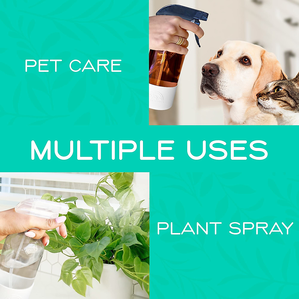 SAVVY PLANET - Glass Spray Bottles for Cleaning, Silicone Sleeve Bottom for Protection, Reusable Glass Spray Bottles 16 Oz With Adjustable Nozzle Settings (2 Pack)