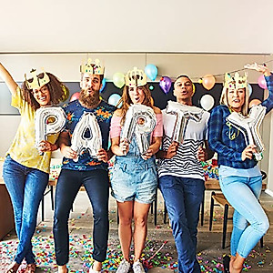 LOCOLO 40-Piece Paper Crowns for Kids to Decorate, 6 Designs Paper Crown Princess DIY Crown Set with Gem Stickers Sticker Letters DIY Paper Crowns for Kids Girls and Boys Crafts Crown Party Favor