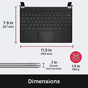 Brydge Microsoft Surface 12.3 Pro+ Bluetooth Keyboard with Trackpad (Silver)