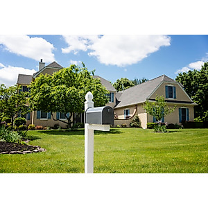 Architectural Mailboxes Edson Galvanized Steel Post Mount Mailbox, Compatibility Code A, EM110GMAM, Grey, Medium Capacity