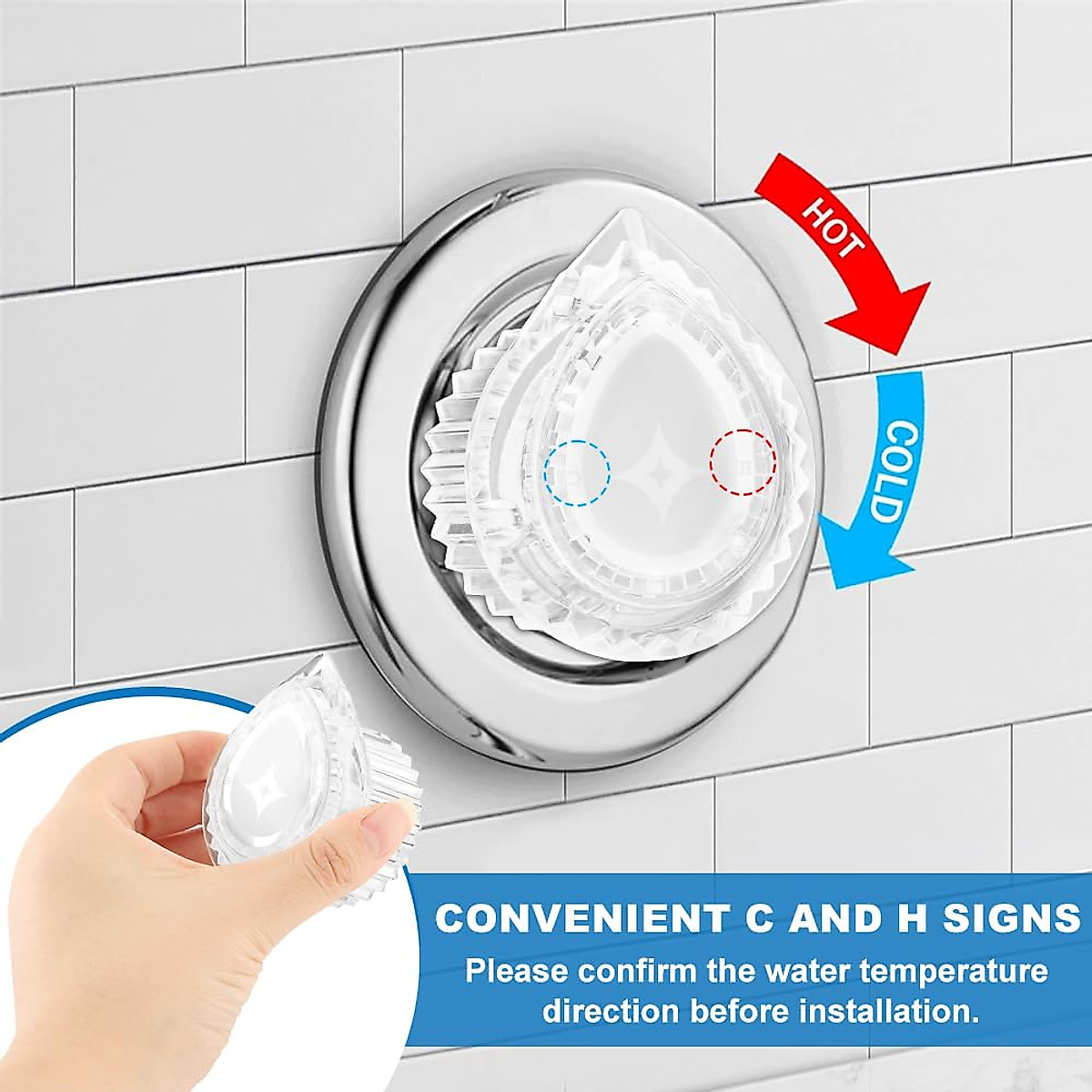 Shower Knob Handle Replacement Compatiable with Moen 100710 Shower Handle,Tub & Shower Knob Durable