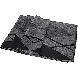 Zando Winter Scarf Cashmere Scarf Buffalo Plaid Scarf Christmas Scarves Men's Cold Weather Scarves Neck Scarf for Men Black Scarf Wool Scarf Warm Scarf