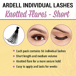 Andrea Knotted Flares False Lashes Short - Black, 4 Pack