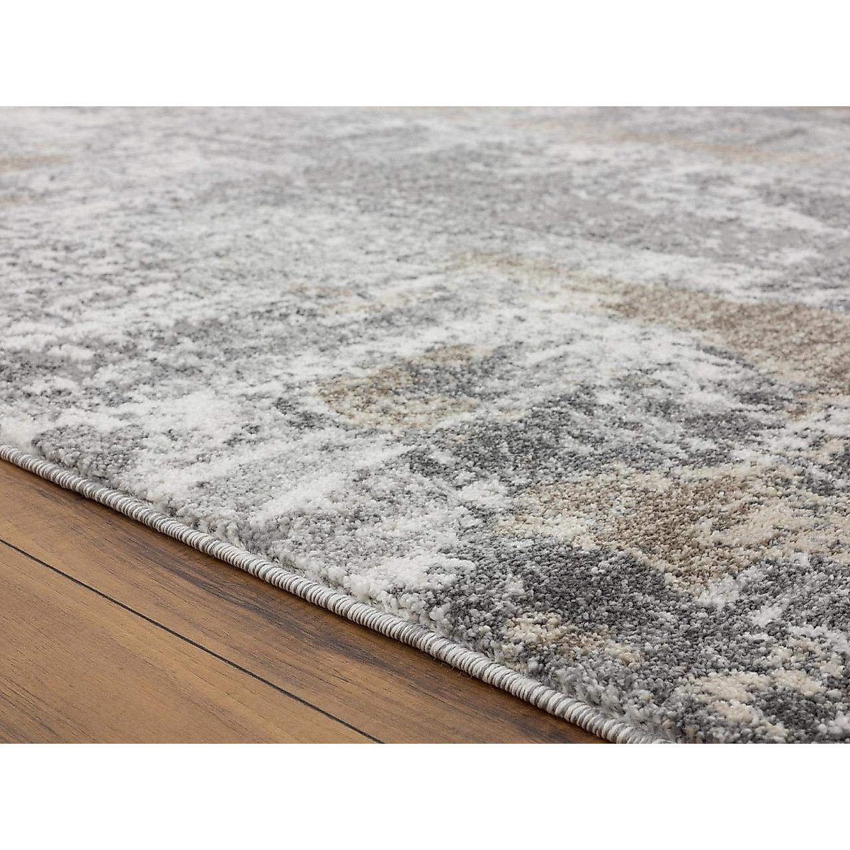 LUXE WEAVERS Euston Collection 7679 Grey 8x10 Abstract Area Rug