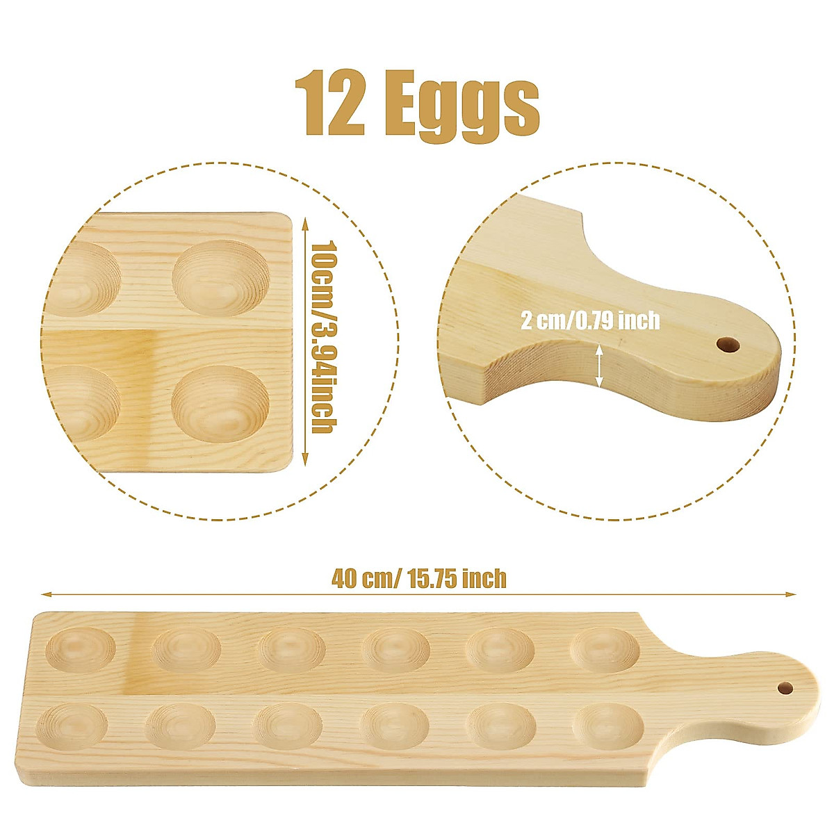 Reversible Wood Deviled Egg Platter 12 Holes Deviled Egg Tray Food Serving Platter Rustic Wooden Egg Holder Kitchen Refrigerator Wood Egg Containers Countertop for Deviled Egg Charcuterie Board