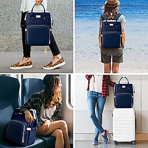 VSNOON Travel Laptop Backpack, 17.3 Inch Business Backpack with USB Charging Port, Water Resistant College School Computer Bag for Women & Men Gift, Work Bag Bookbag Casual Daypack，Blue