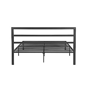 HAUSHECK Queen Size Metal Bed Frame with Headboard & 10.8" Height Under Storage Space, Noise Free Bed Frames for Kids, Teen, Adults with Strong Slat Support, Mattress Foundation, No Box Spring Needed