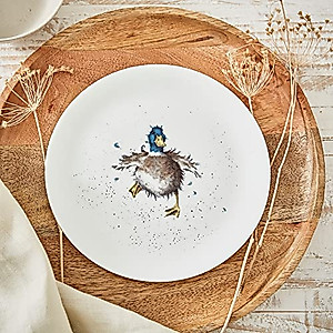 Portmeirion Royal Worcester Wrendale Designs Coupe Plate | 8 Inch | A Waddle And A Quack Duck Motif | Small Plate for Salad, Appetizers, or Dessert | Made of Fine Bone China | Dishwasher Safe