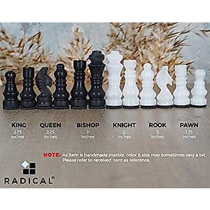 RADICALn Handmade Marble Weighted Black and White Staunton Tournament Chess Board Games Set - Elegant Home Décor Chess Game Sets Gift for Family