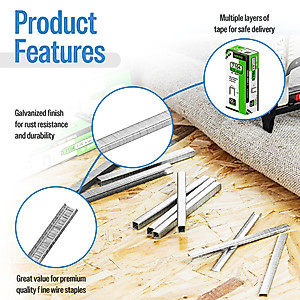 meite 22G71S316 22 Gauge 71 Series 3/8-Inch Crown 3/16-Inch Leg Length Galvanized Upholstery Staples for Fine Wire Staplers 10,020 pcs/Box (1 Box)