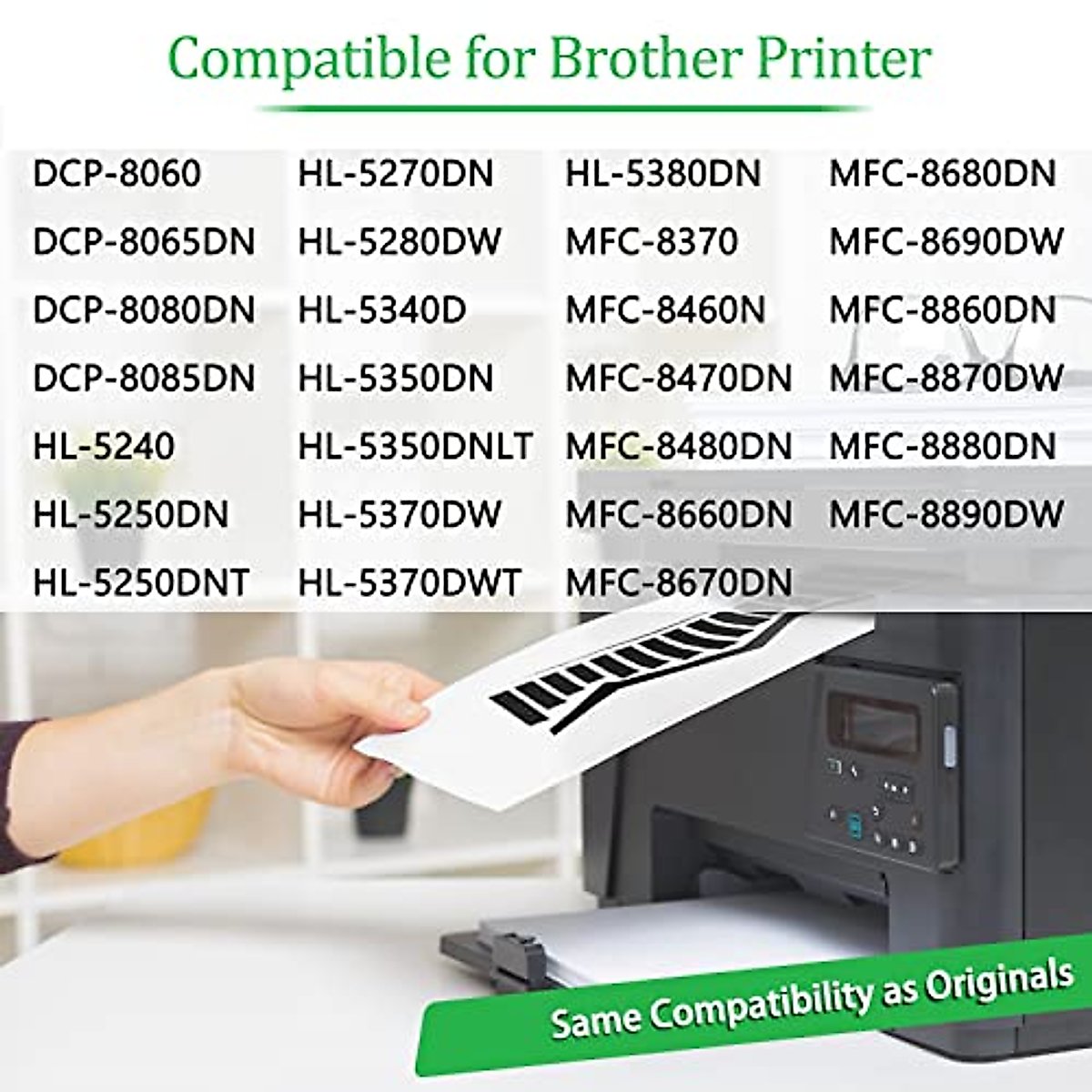 greencycle TN650 TN-650 Toner Cartridge Replacement Compatible for Brother DCP-8050DN DCP-8085DN HL-5340D HL-5350DN HL-5370DW MFC-8370 MFC-8480DN MFC-8880DN Series Printer (Black, 10 Pack)