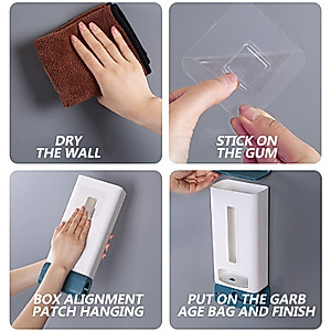 PMUYBHF Kitchen Plastic Grocery Bag Holder and Dispenser,Hanging Garbage rack,Garbage storage box Organizer,Wall Mounted for Dispenser Home Cabinet Living Room (B)