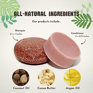 Wave Argan Oil Shampoo & Conditioner Bar Set - Natural & Organic Moisturizing Vegan Shampoo and Conditioner Bars for Women & Men - Long-Lasting (80-120 Uses)