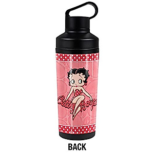 Betty Boop OFFICIAL Paisley Dots 18 oz Insulated Water Bottle, Leak Resistant, Vacuum Insulated Stainless Steel with 2-in-1 Loop Cap