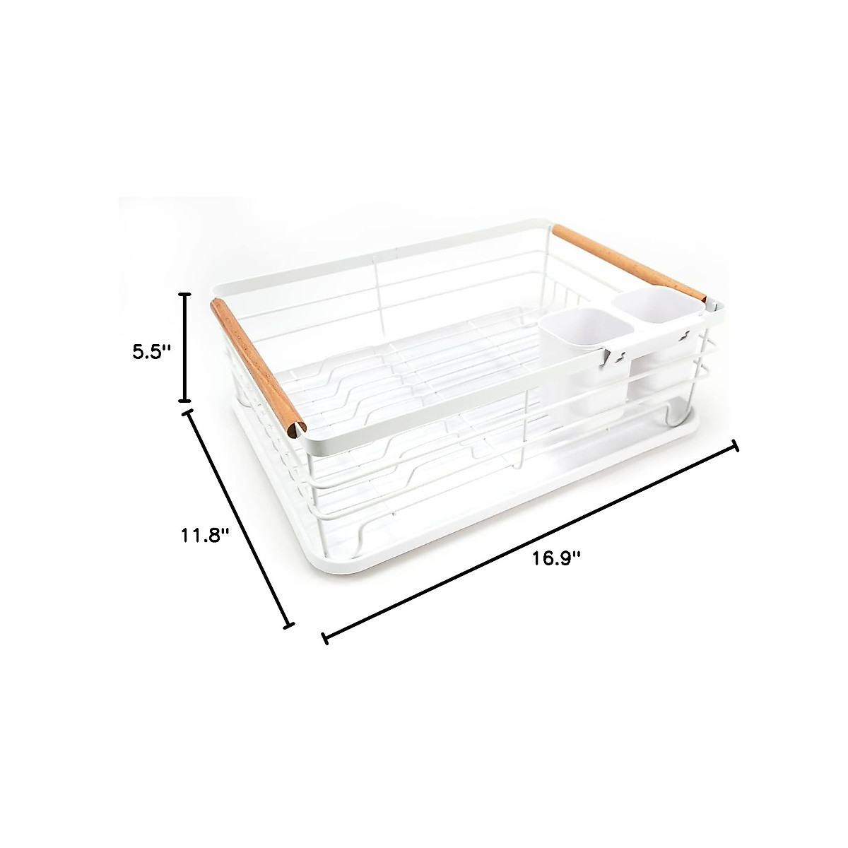 Dish Drying Rack, Space-Saving Kitchen Dish Rack, Rustproof Dish Racks for Kitchen Counter with Cutlery Holder, Drying Rack for Dishes, Knives, Spoons, and Forks