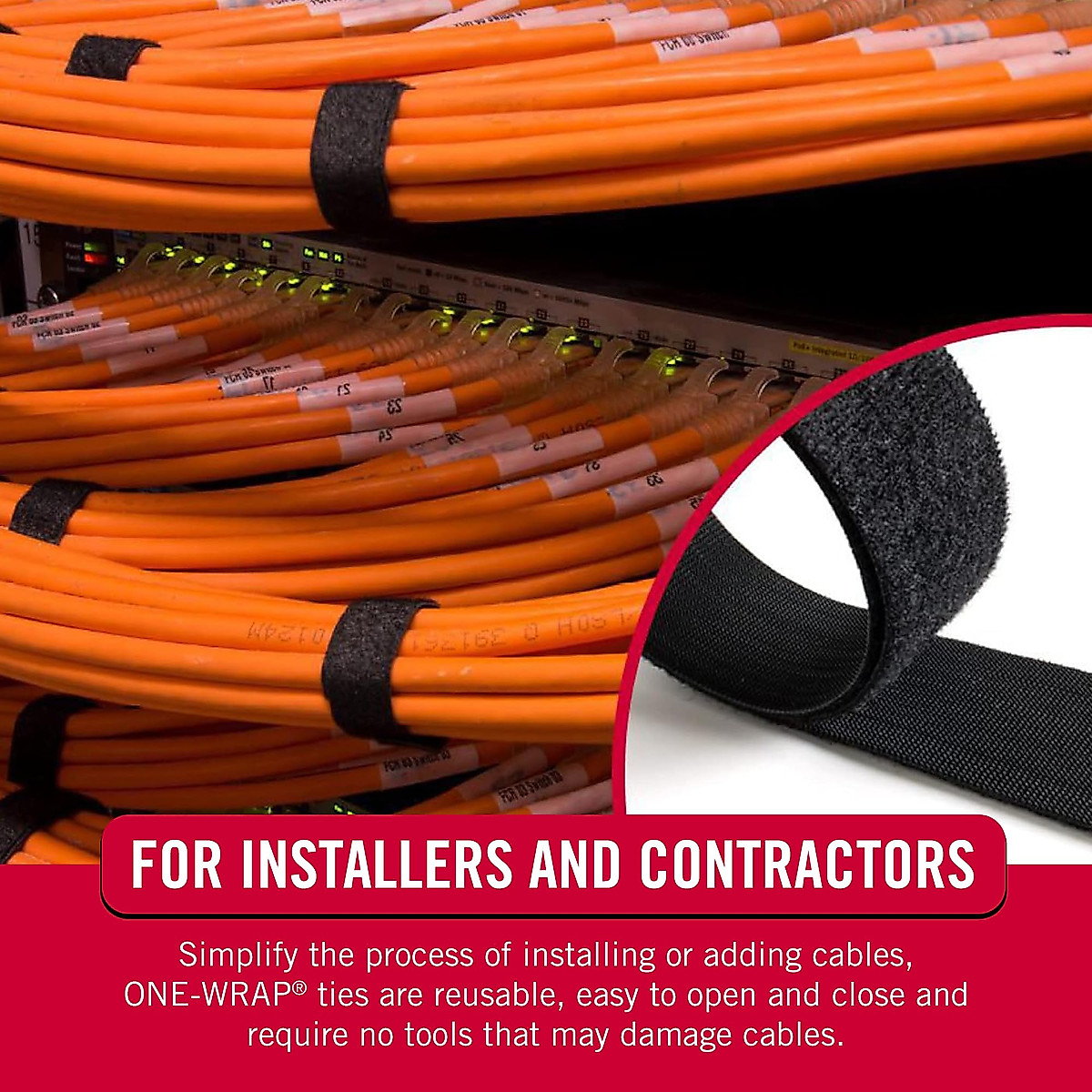 VELCRO Brand VEL-30768-AMS Wide Straps 1 in x 30 ft Roll | Cut to Length, Reusable Self-Gripping Tape | Bundle Poles, Wood, Pipes, Lumber, Garage Organization for Tool Handles Hoses, More | Black, 1in