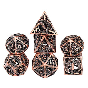 Hollow Metal dice DND Dragon Pattern for DND Games RPG Explorer Barbarian World and Table Games DND Dungeons & Dragons RPG