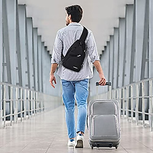 Large Capacity Sling Bag Crossbody Backpack for Women Men Waterproof Sling Backpack Extended Straps Cross Body Travel Chest Bag Hiking Casual Shoulder Daypack with Headphone Hole for All Body Shapes