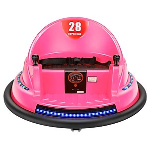 BROAGE Kids Race Toy 6V Electric Ride On Bumper Car Vehicle Remote Control 360 Spin DIY Numbers 00-99 ASTM-Certified Dark Red