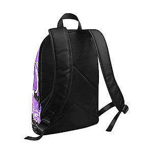 CUXWEOT Personalized Cheer Cheerleader Dark Purple Print Backpack with Name Custom Travel Daypack Bag for Man Woman Gifts