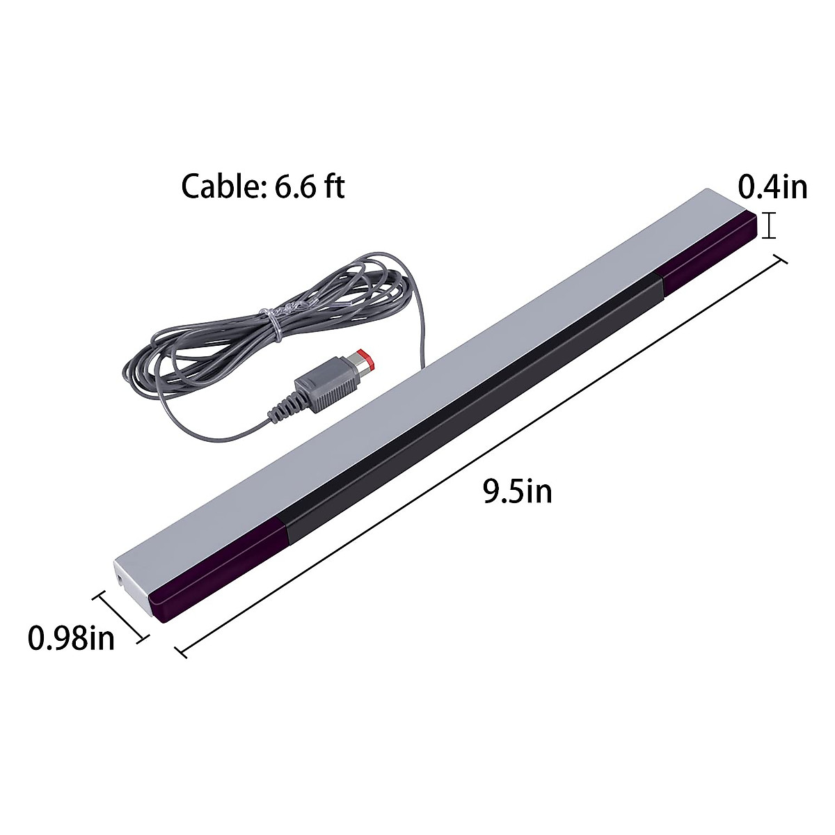 Aokin Sensor Bar for Wii, Replacement Wired Infrared Ray Sensor Bar for Nintendo Wii and Wii U Console, includes Clear Stand