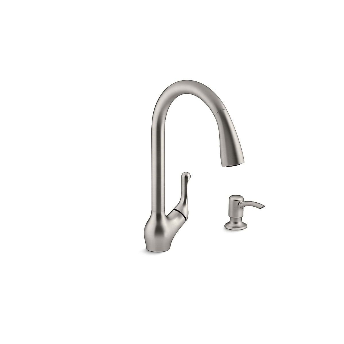 KOHLER R776-SD-VS Barossa Kitchen Faucet with Soap/Lotion Dispenser, Vibrant Stainless