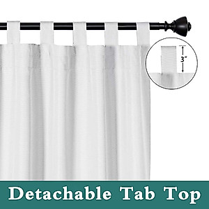 LORDTEX Indoor/Outdoor Curtains - Waterproof Tab Top Patio Curtains Sun Blocking Set of 2 Panels Thermal Insulated Curtain for Porch, Pergola, Cabana, Gazebo, 52 x 108 inch, White