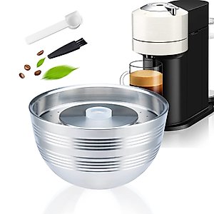 Reusable Vertuo Next Coffee Pods Holder Stainless Steel Refillable Filters Only Compatible with Nespresso VERTUO NEXT 8OZ - 3.0 Genaration