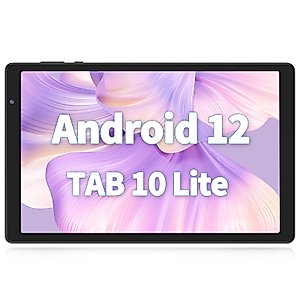 PRITOM TAB 10 Tablet with Case,10 inch Tablet Android 12, 32GB, Quad-Core 1.6Ghz Processor, 6000mAh, 1280 * 800 HD Display, Dual Camera, Bluetooth, Tabletas with WiFi 6