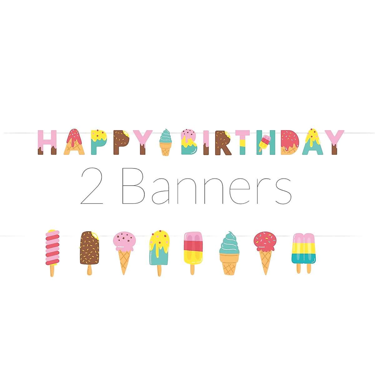 Oojami Sweet Delights Ice Cream Popsicle Extravaganza - Fun Multi Color Party Tablecovers Bundle Pack - Pack of 3 - Perfect for Birthday Party, Summer Picnics, Beach Party & Baby Shower