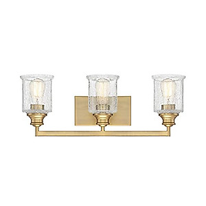 Savoy House 8-1972-3-322 Hampton Warm Brass 3-Light Bathroom Vanity Light (24" W x 9" H)