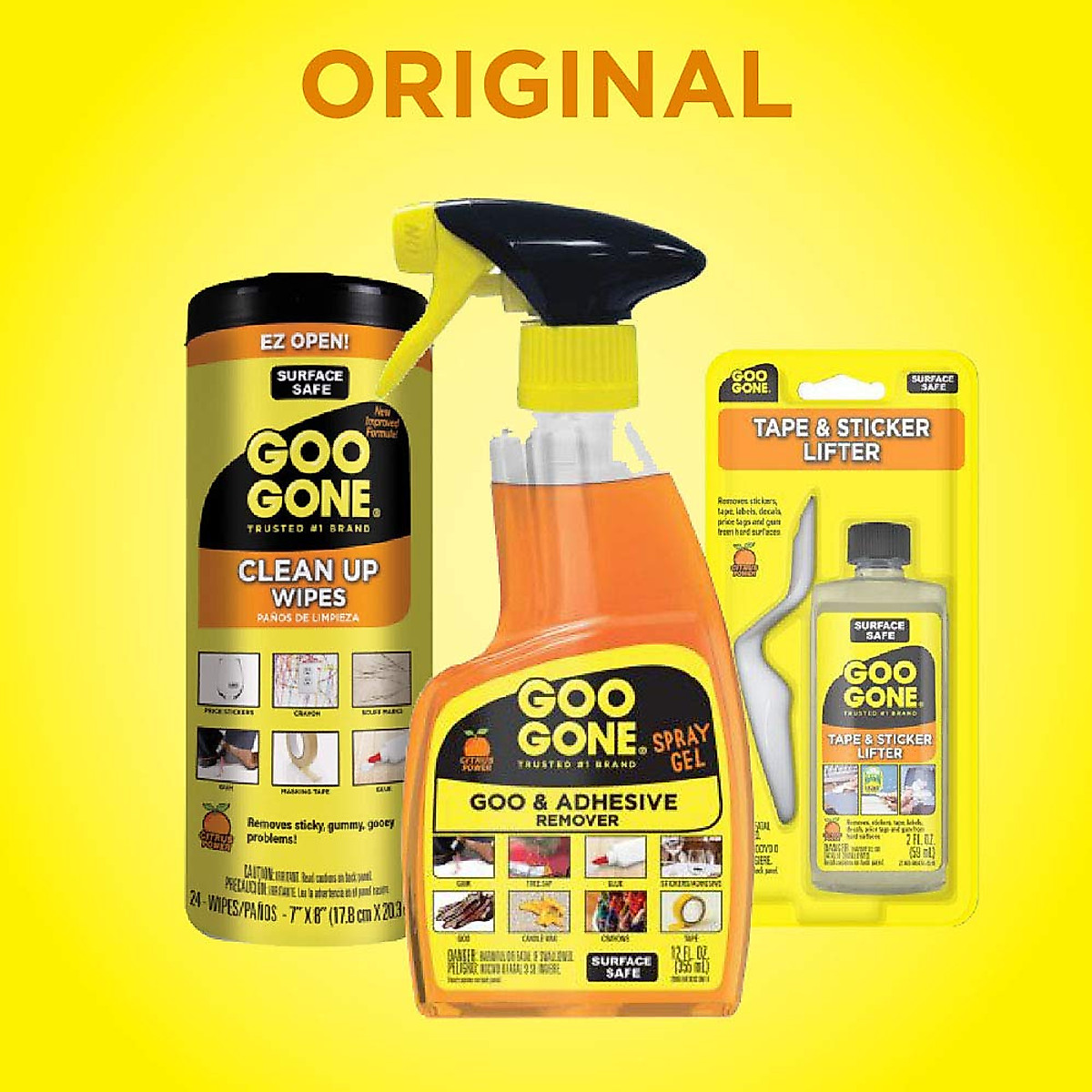 Goo Gone Original - 2 Ounce - Surface Safe Adhesive Remover Safely Removes Stickers Labels Decals Residue Tape Chewing Gum Grease Tar