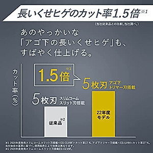 Panasonic ES-LV7H-S [Men's Shaver LAMDASH PRO Linear Motor 5 Blades Fully Automatic Cleaning Charger/Silver with Pouch] AC100-240V Shipped from Japan Released in May 2022