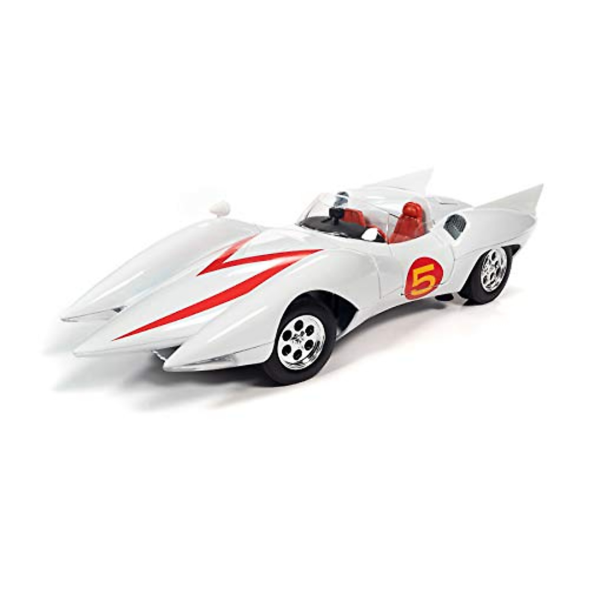 Auto World Speed Racer Mach 5 with Chim Chim and Speed Racer Figures. , Speed Racer AWSS124-1/18 Scale Diecast Model Toy Car